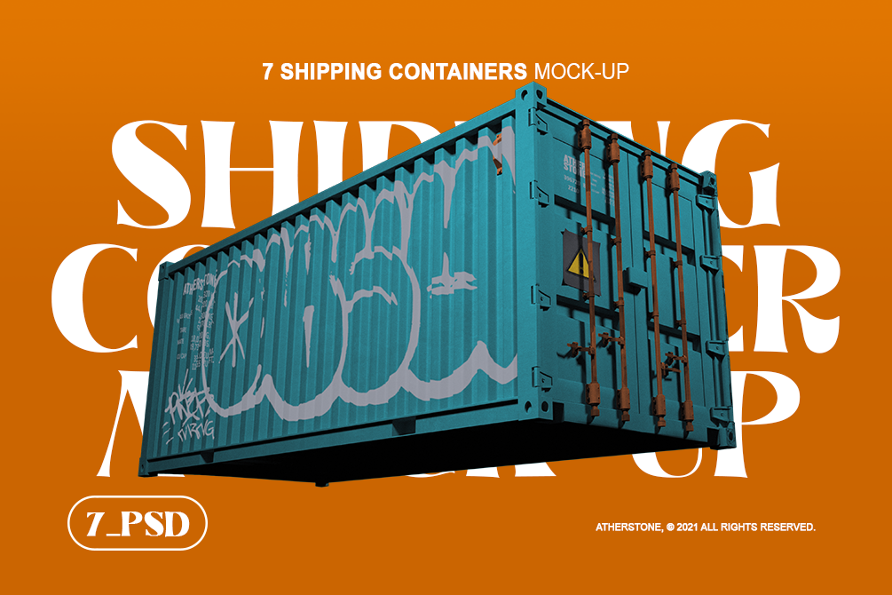 7 Shipping containers Mock-Up