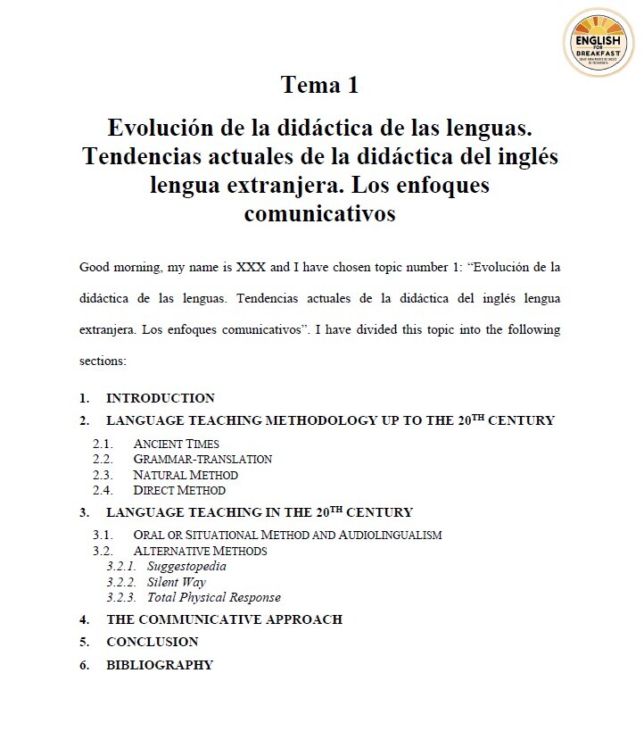 Tema 1 - Oposiciones inglés secundaria
