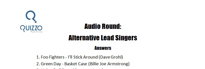 Audio Round: Alternative Lead Singers