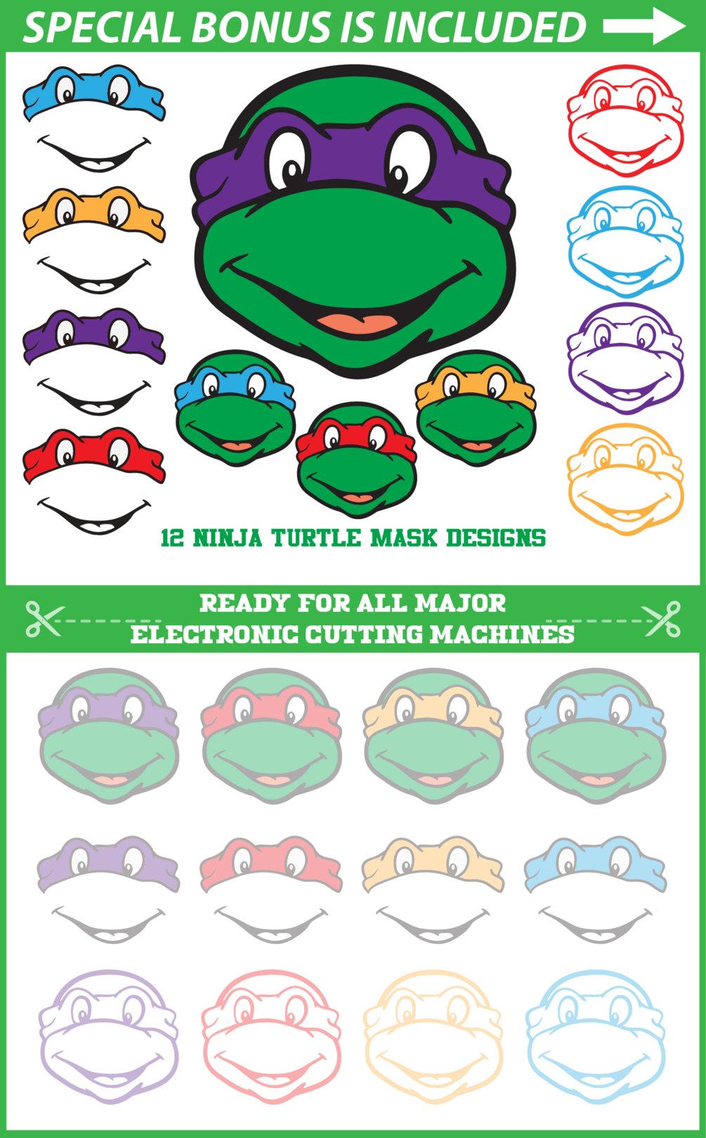 Ninja Turtle Svg Cut Files | 12 Designs + Special GIFTS