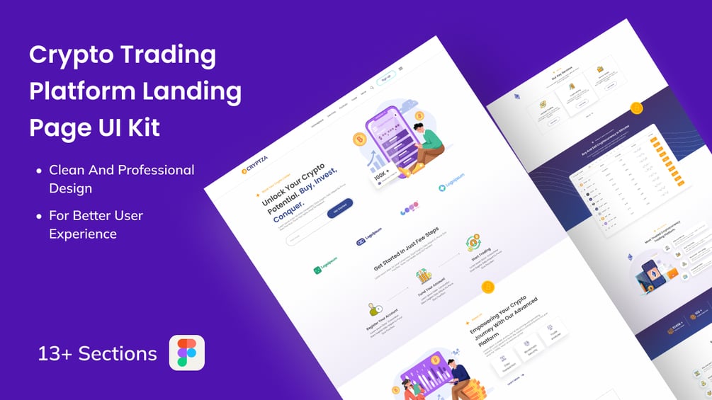 Crypto Trading Platform Landing Page Web-UI Design