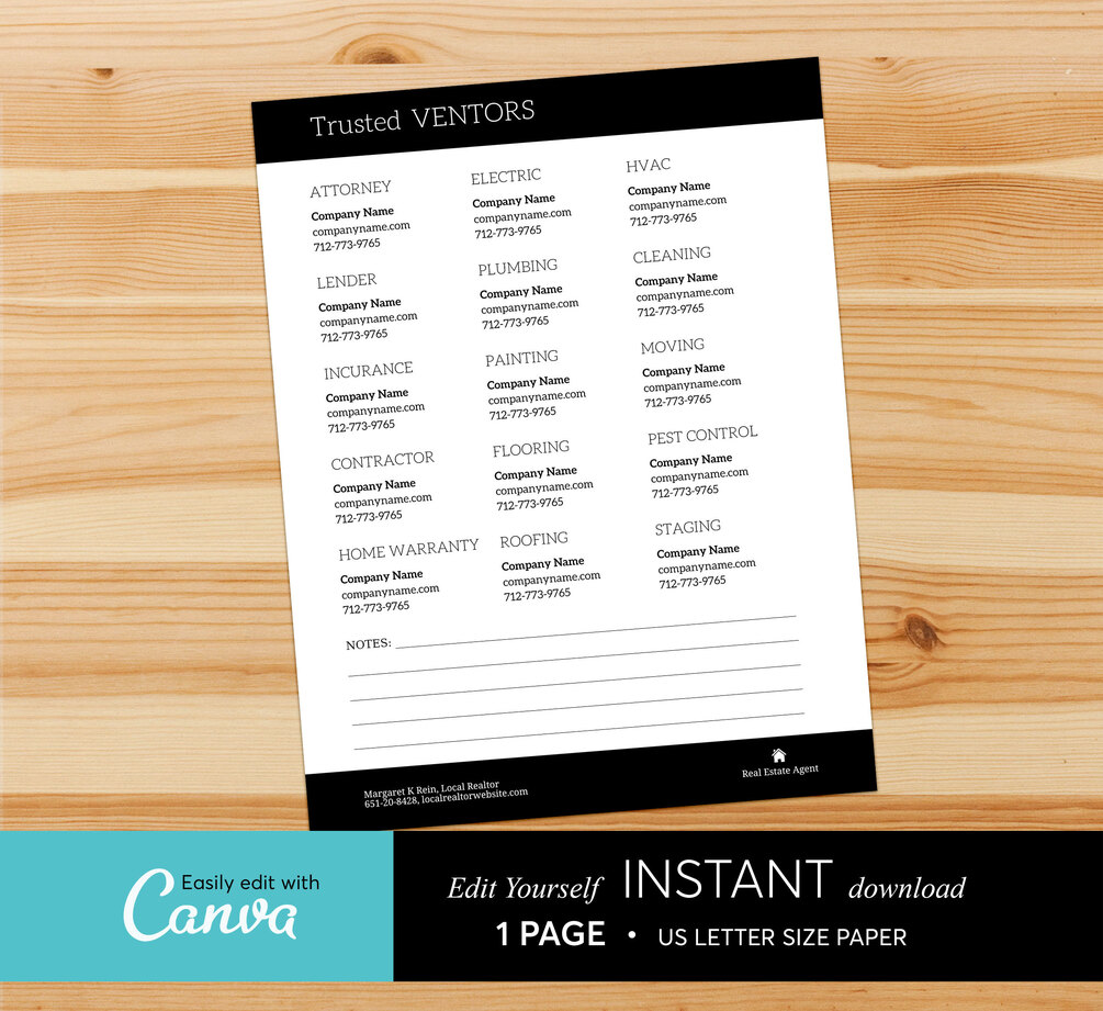 Real Estate Trusted Vendor Flyer Template - Editable in Canva