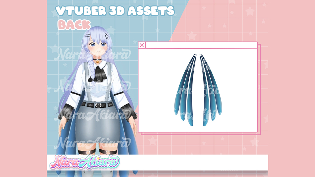 3D Vtuber Assets Dragon Fairies Wings vroid commission, 3D assets ready ...