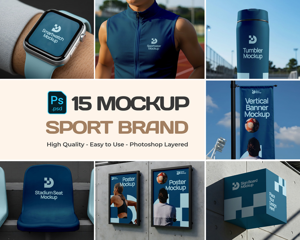 15 Premium Sport Branding Mockup