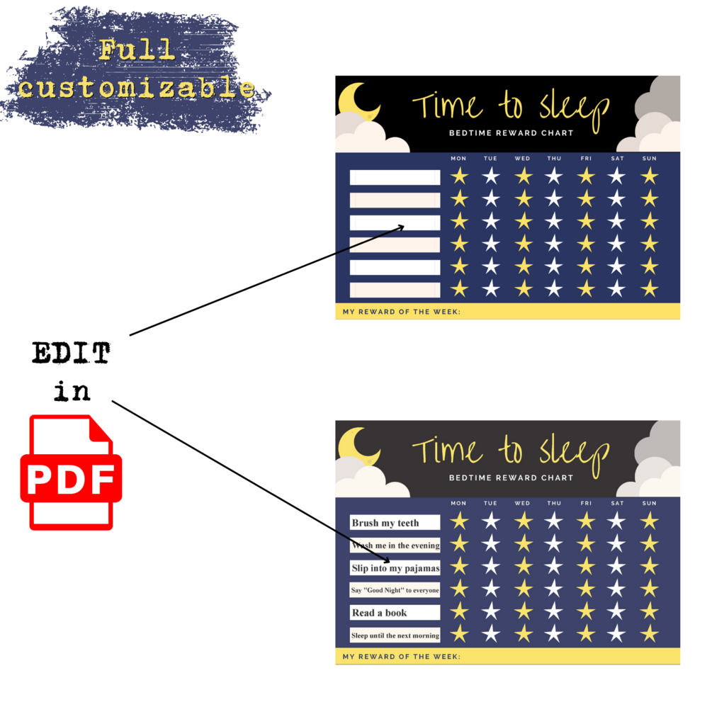 Sleep Training Reward Chart and Kids Chore Chart - printables to learn ...