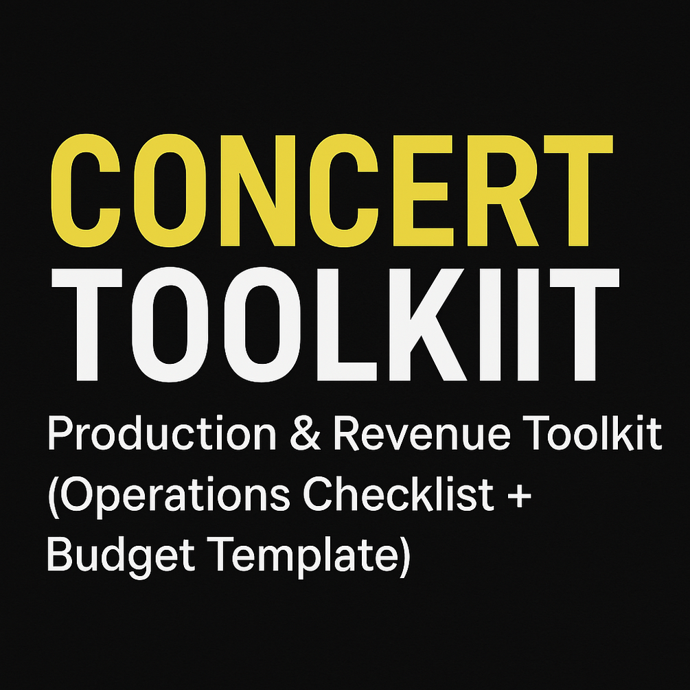 🎟️ Concert Production & Revenue Toolkit (Operations Checklist + Budget ...