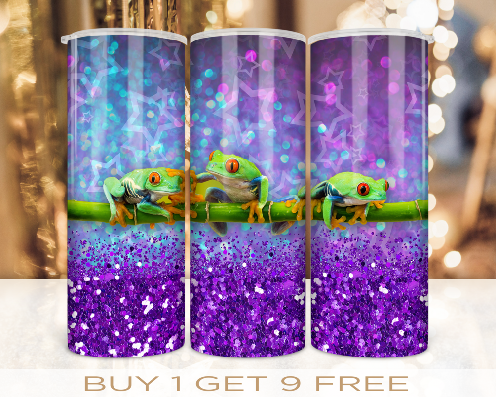 20 oz Skinny Tumbler Wrap Cute Frog Design Sublimation Straight and ...