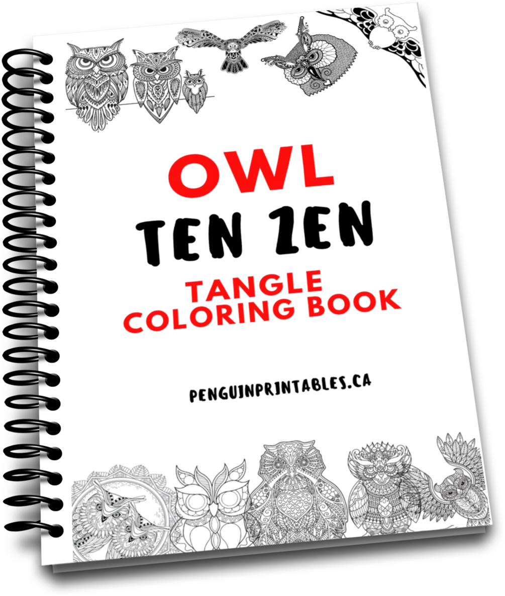 The OWL TEN ZEN tangle Coloring Book - Introductory Price