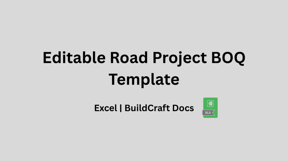 Editable Road Project BOQ Template