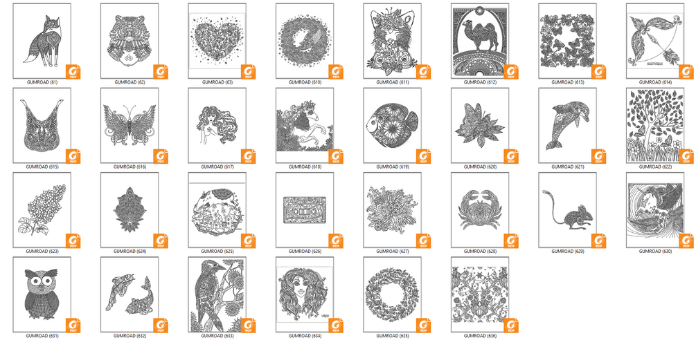 Coloring books for adults - 30 coloring pages book BZ68