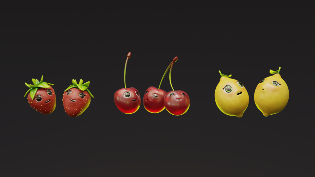 3D FRUIT CHARACTERS - BLEND FILE