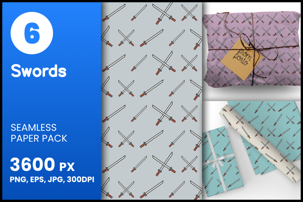 Swords 6 Seamless Patterns