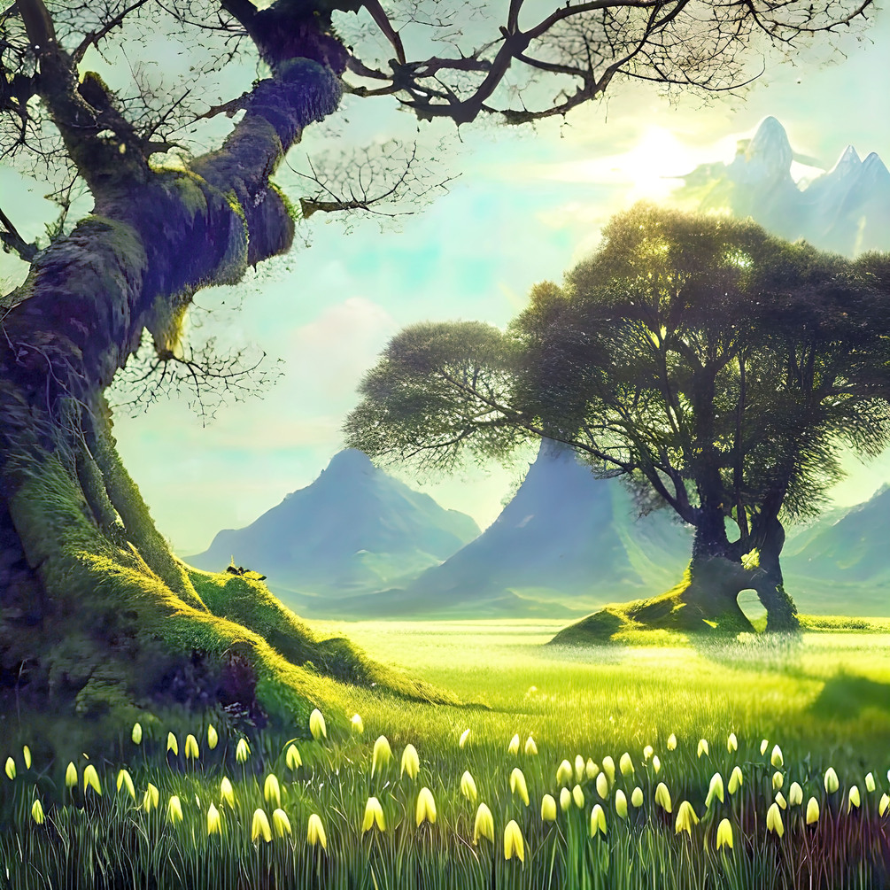 Magic Journeys: Whomping Willow on a Green Meadow