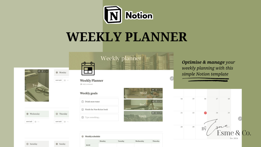 Notion Weekly Planner Template
