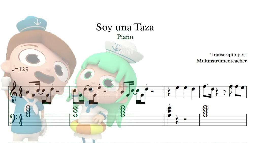 Soy una Taza - Partitura para piano