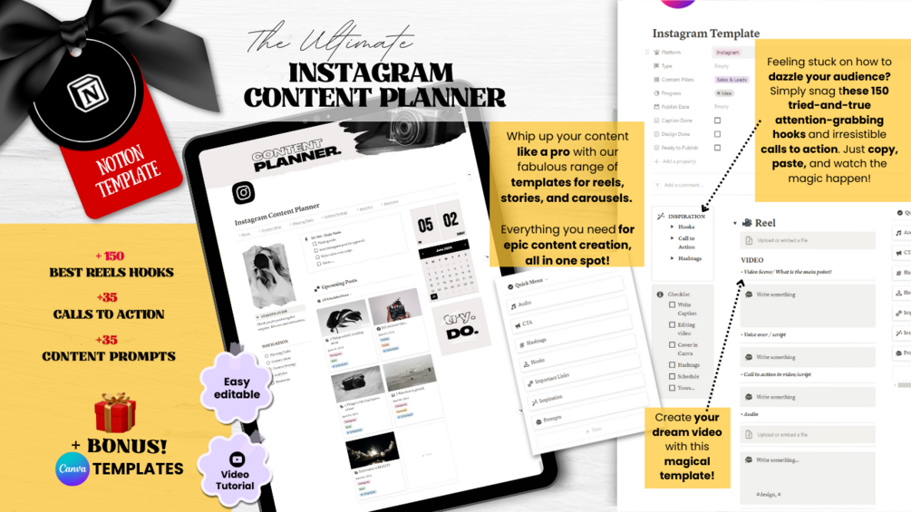 NOTION Instagram Content Planner Template