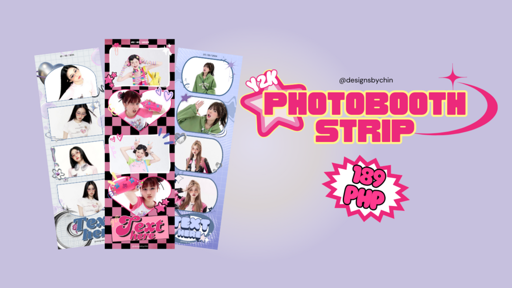 Y2K Photobooth Strip Design Template | Printable Digital Product