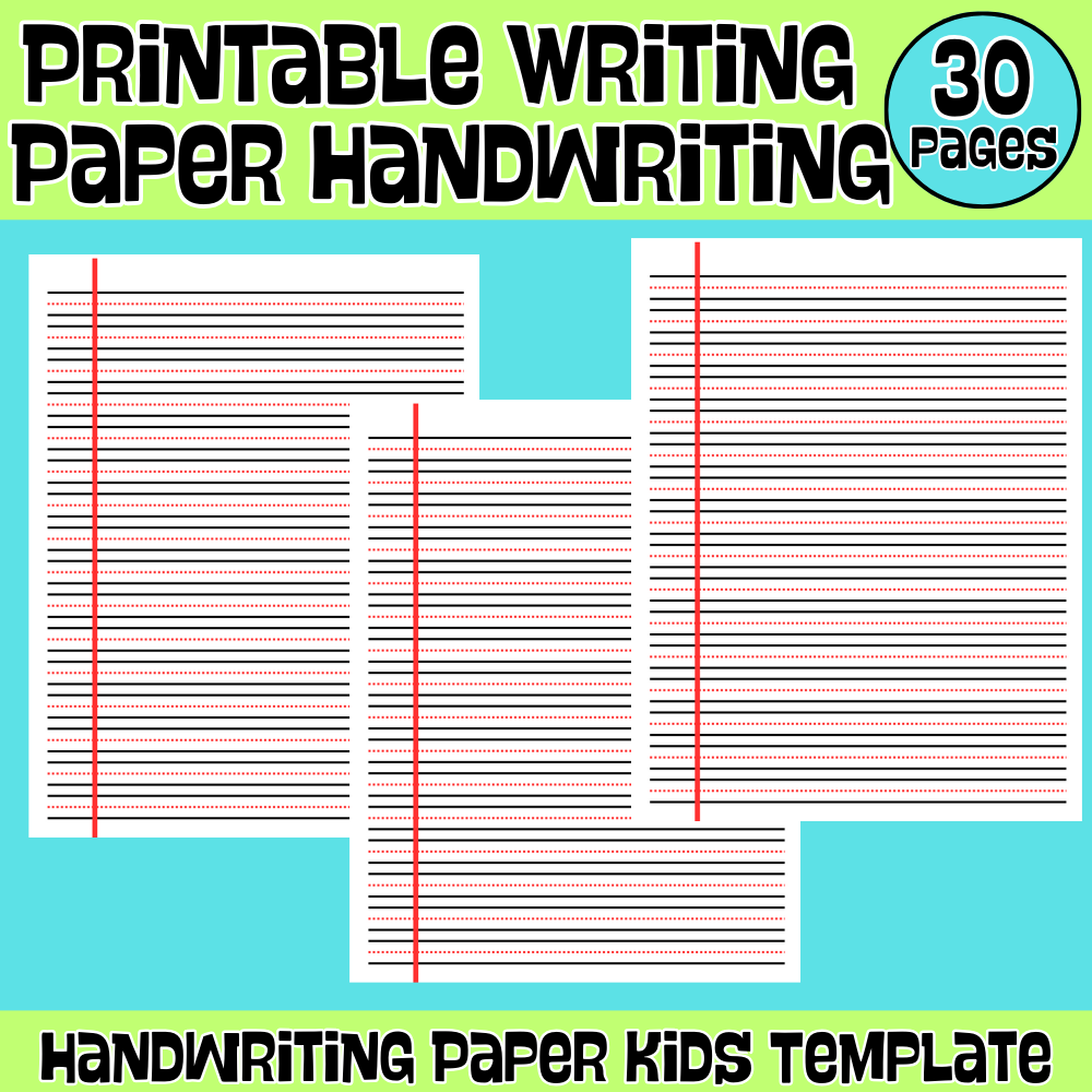 Printable Handwriting Paper: Perfect for Kids and Beginners to Practice ...