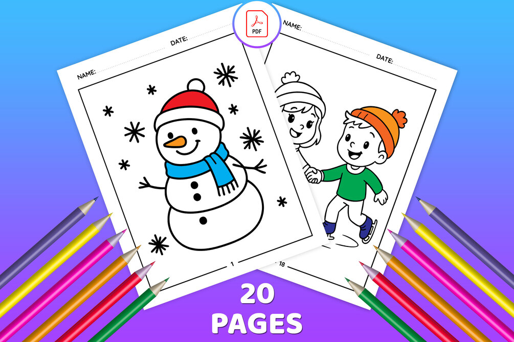 Simple Winter Coloring Pages for Kids | No Prep Cute Winter Coloring Worksheets