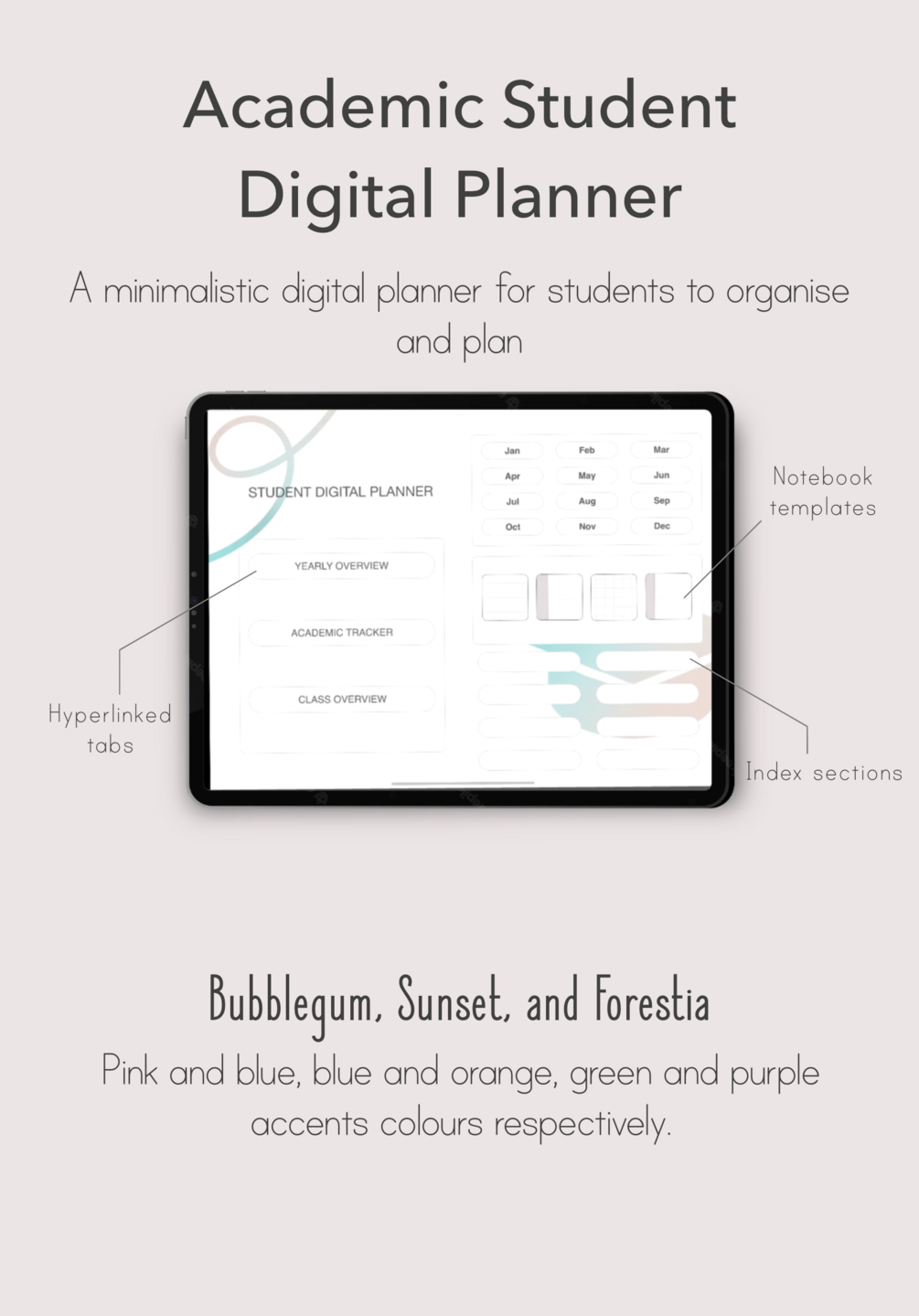 Academic Student Digital Planner // 3 in 1 bundle // GoodNotes ...
