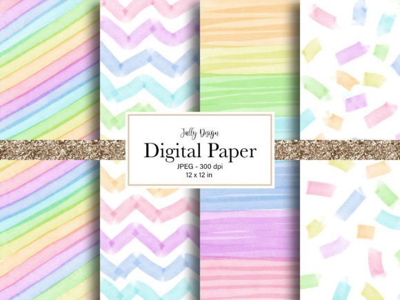 Beautiful Rainbow Digital Paper Bundle More than 156 Graphics