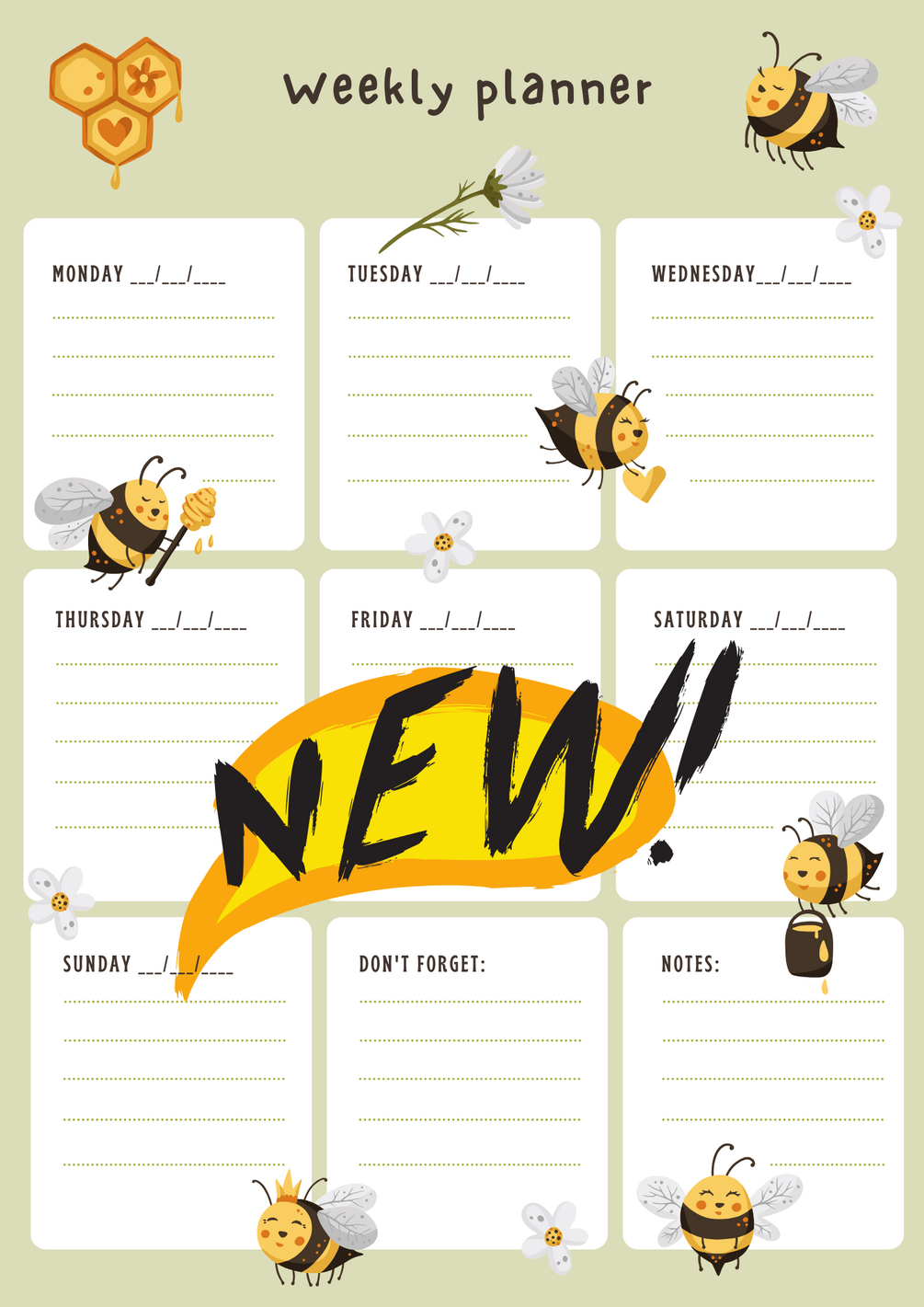 Summer Weekly Planner