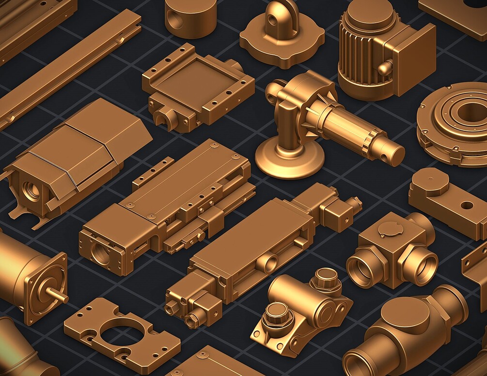 Blender 3D - Sub-D Industrial Mechanical Parts Kitbash Pack