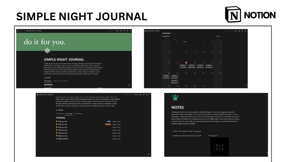 Simple Night Journal