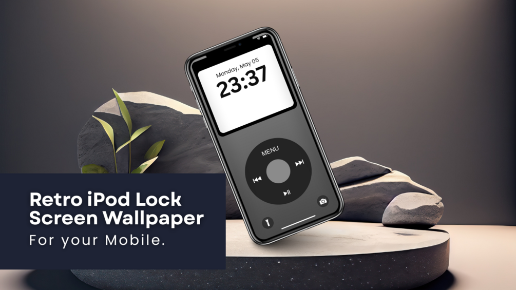 Retro iPod Lock Screen Wallpaper – PNG File for iPhone & Android