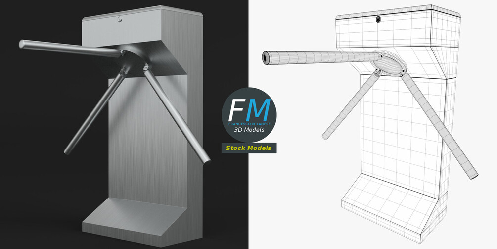 3D MODEL - Vertical turnstile gate