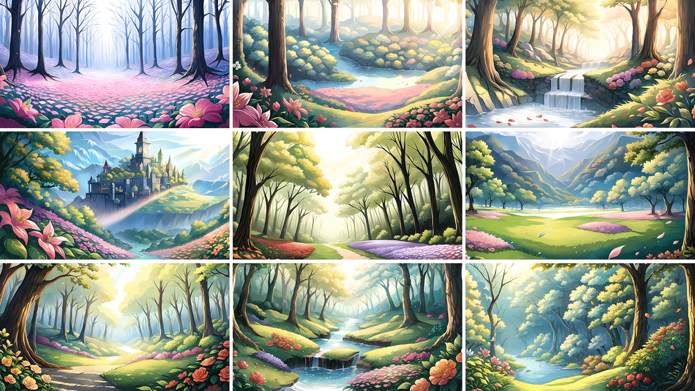 2D Visual Novel: Fantasy Nature Vol. 1 - Stylized Anime Background ...