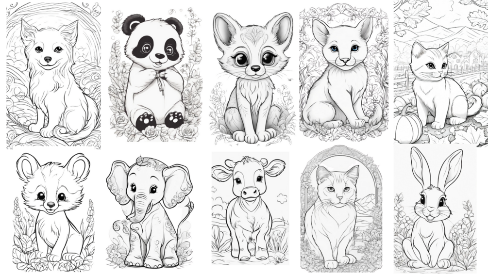 Printable Coloring Pages For Kids, Cute Animals