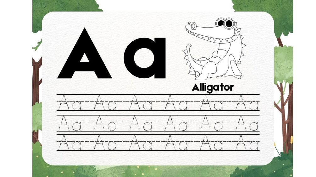 Alphabet Tracing Pad (Animal Edition) – Editable in Canva