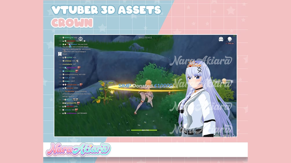 3D Vtuber Assets Leaf Crown Vroid Commission, 3D assets ready to use ...