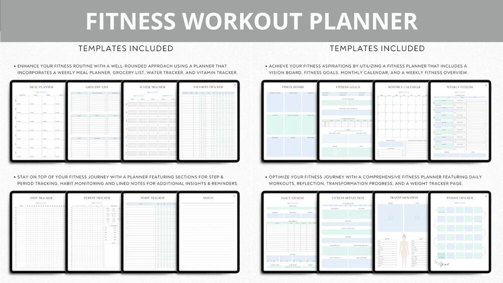 Fitness Workout Journal for Women & Men, A4 Fitness Workout Planner for ...