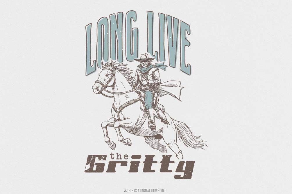 The Gritty PNG, Transparent Western Cowboy, Grunge Western Sublimation ...