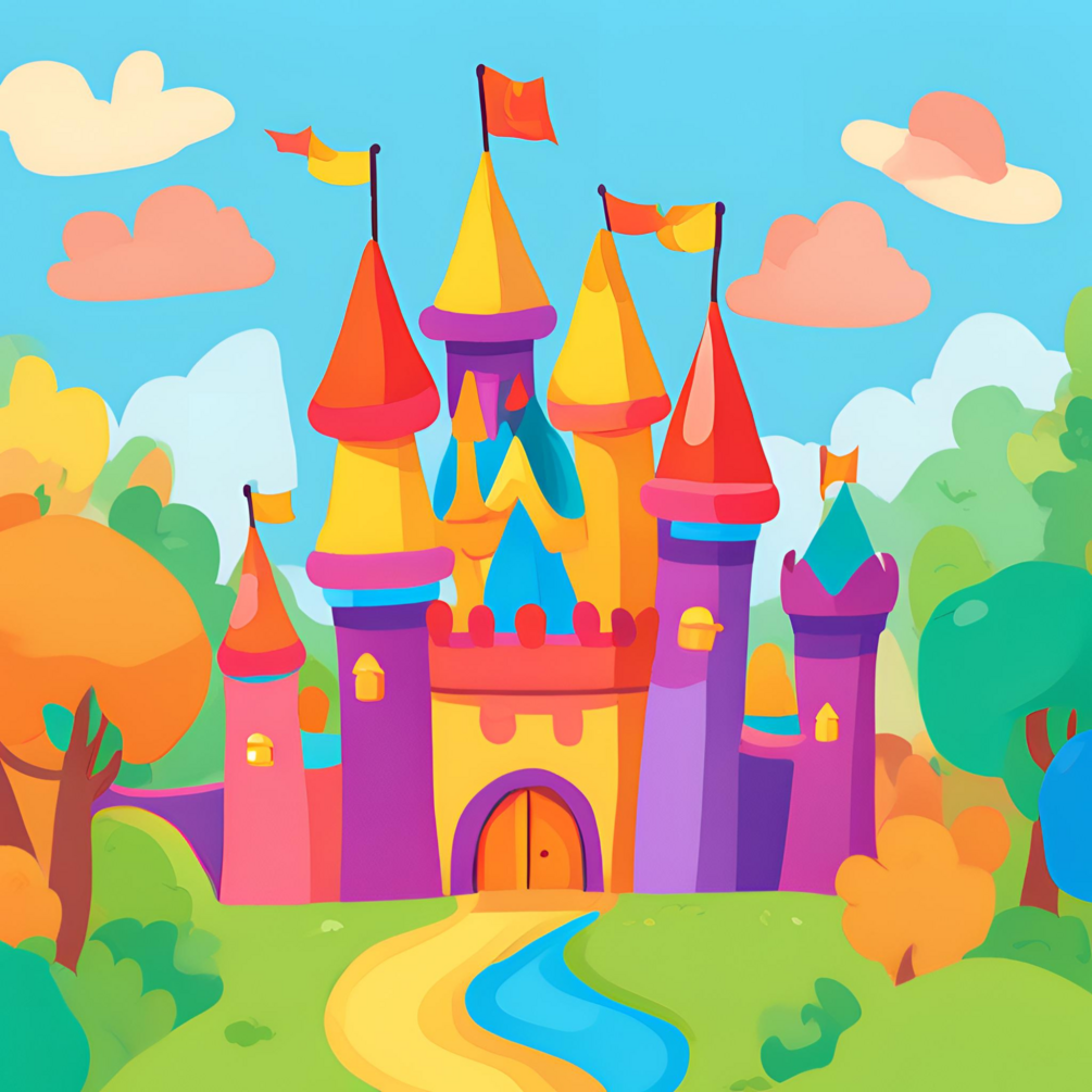 Enchanted Kingdom: A Colorful Cartoon Realm