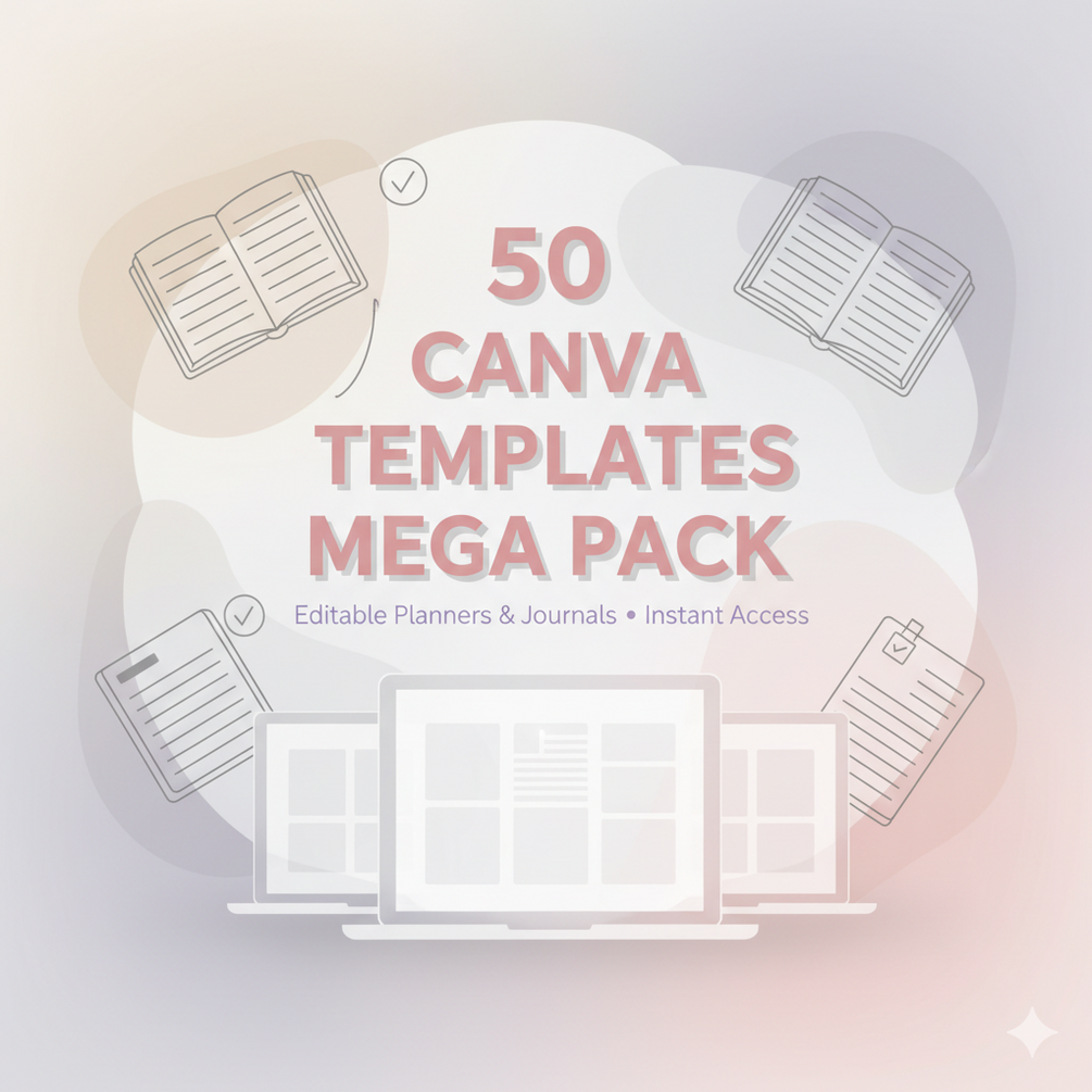50 Canva Templates Mega Pack – 50 Editable Planners & Journals (Free ...