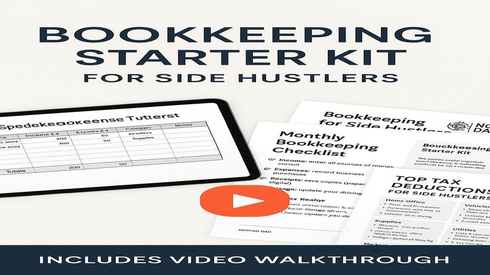 Bookkeeping Starter Kit for Side Hustlers – Tracker, Deductions ...