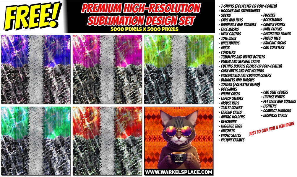 Liquid Imagination: Sublimation Graphics Pack with Metallic Text Area #162