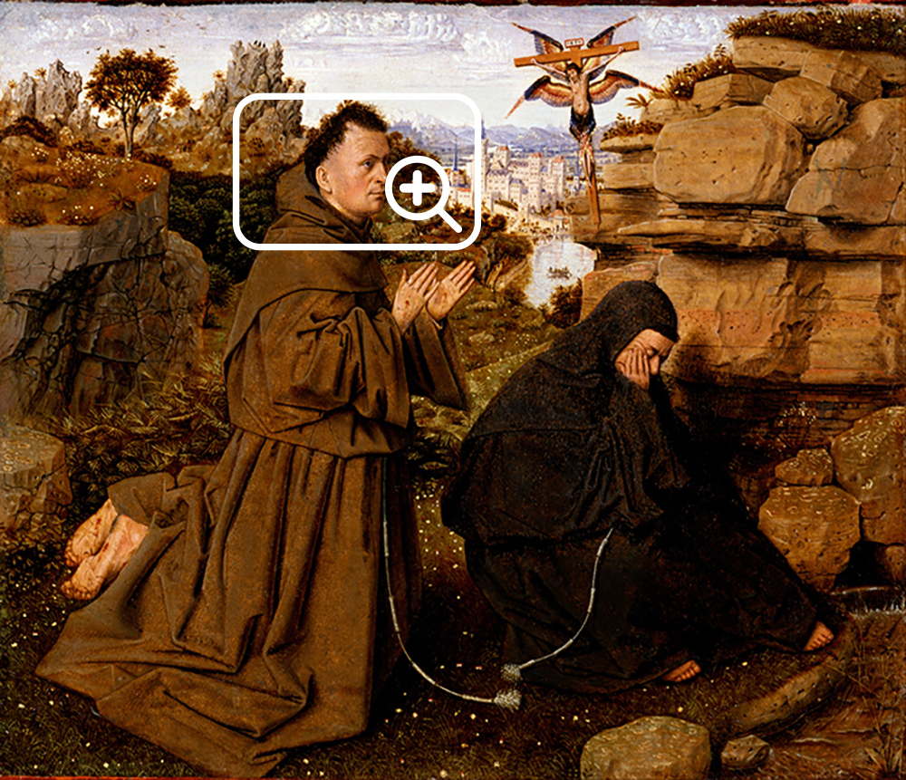 24 digital images of Jan Van Eyck paintings, people landscape still life material