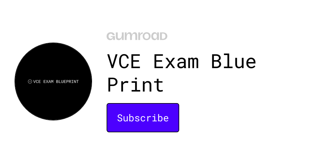 VCE Exam Blue Print