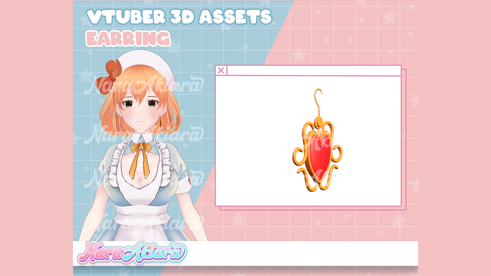 3D Vtuber Assets Earring V8 Vroid Commission, 3D assets ready to use ...