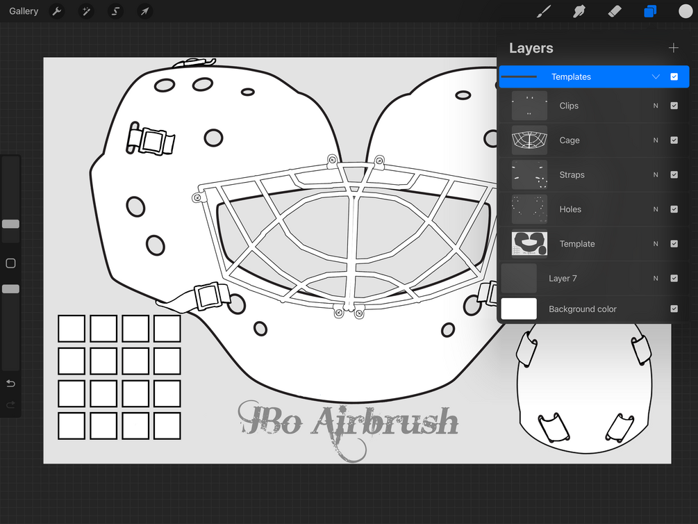 2D Goalie Mask Template Procreate