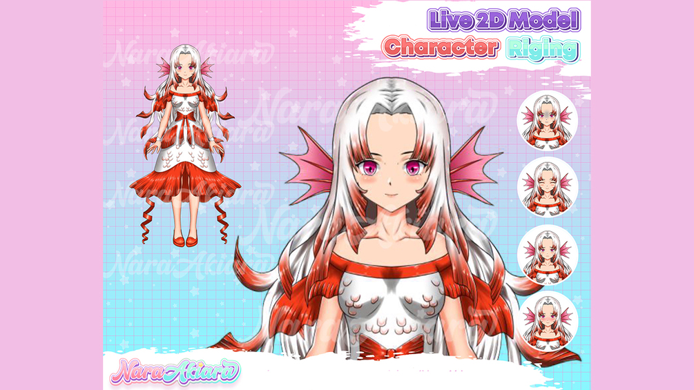 Vtuber Model and Rigging Anime Girl Fish Loli Premade, Live2d ready to ...