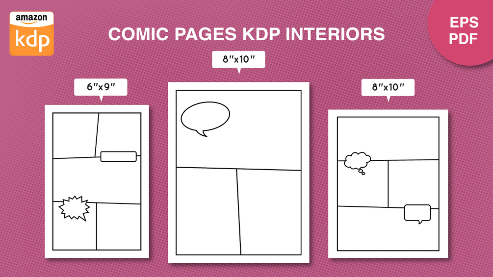 3 Different Comic Pages For Kdp - Kdp Interior Ready To Print ...