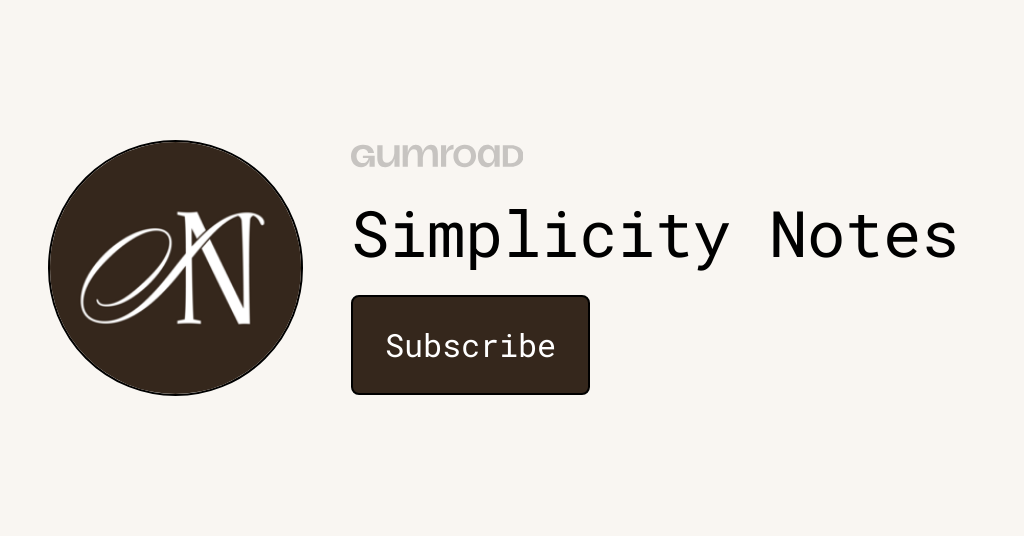 Simplicity Notes
