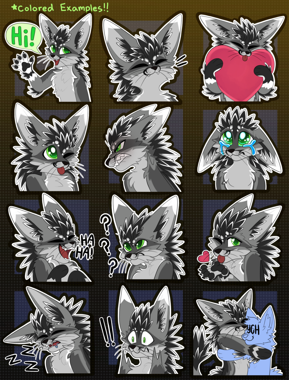 Digital Rexouium Furry Emote/Sticker Bases (Pack 1)