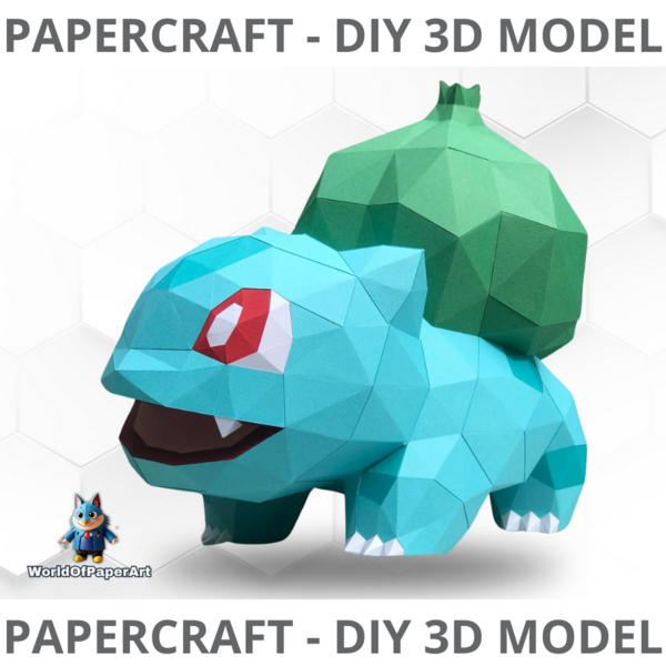 Pokemon Papercraft pack 4 + Kyubi Naruto, DXF, PDF Template , 3D ...