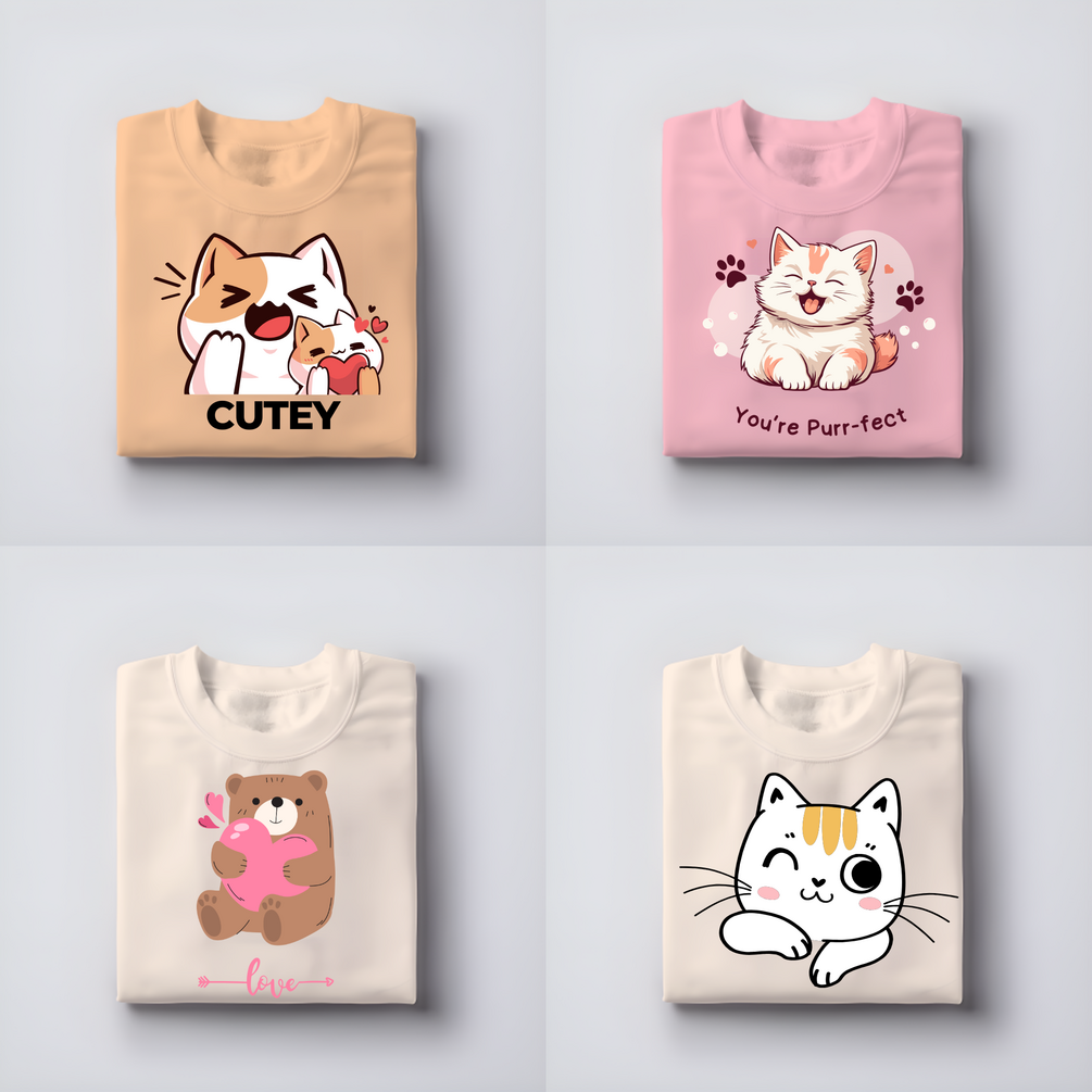 Adorable Cute and Couple Designs for T-Shirts and more – Digital ...